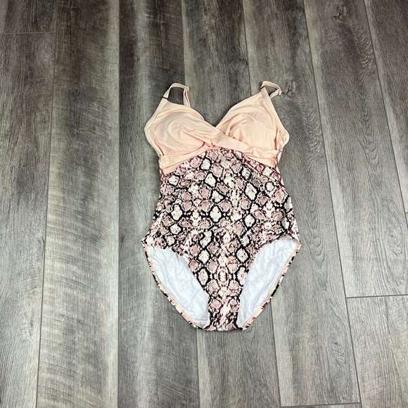 Calvin Klein | Swim | Calvin Klein Peach Snake Print One Piece Swimsuit ...